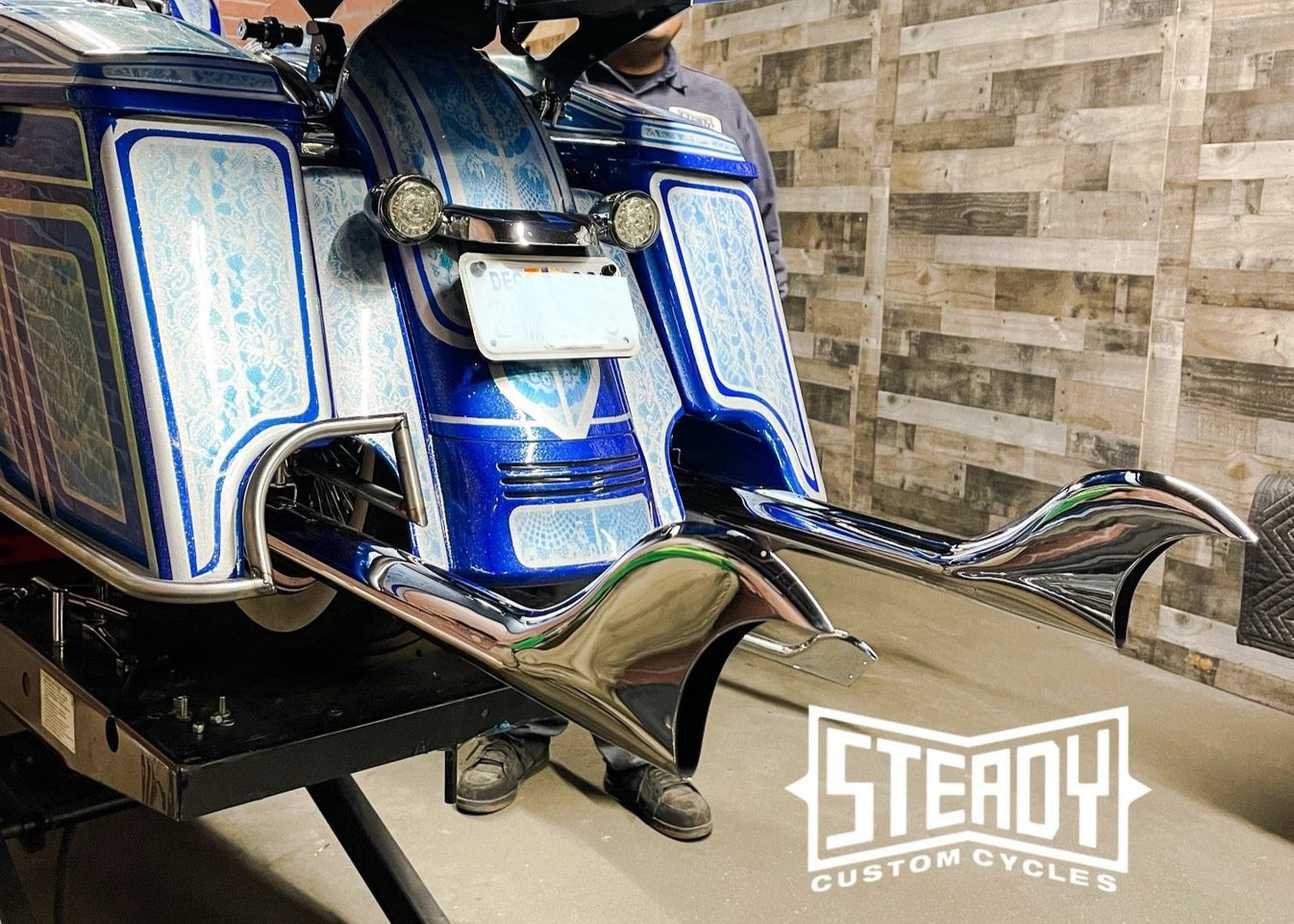 SCC SHARKFIN PIPES (CHROME) – STEADYCUSTOMCYCLES